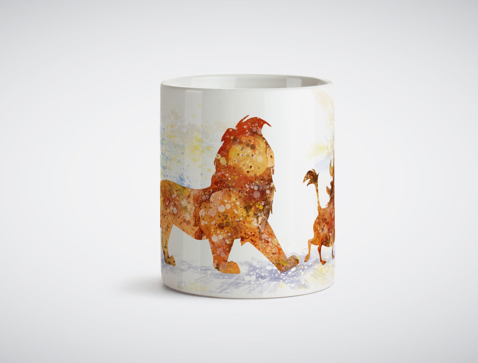 The Lion King Simba Timon Pumbaa Mug Watercolor Art Print Cup | Etsy