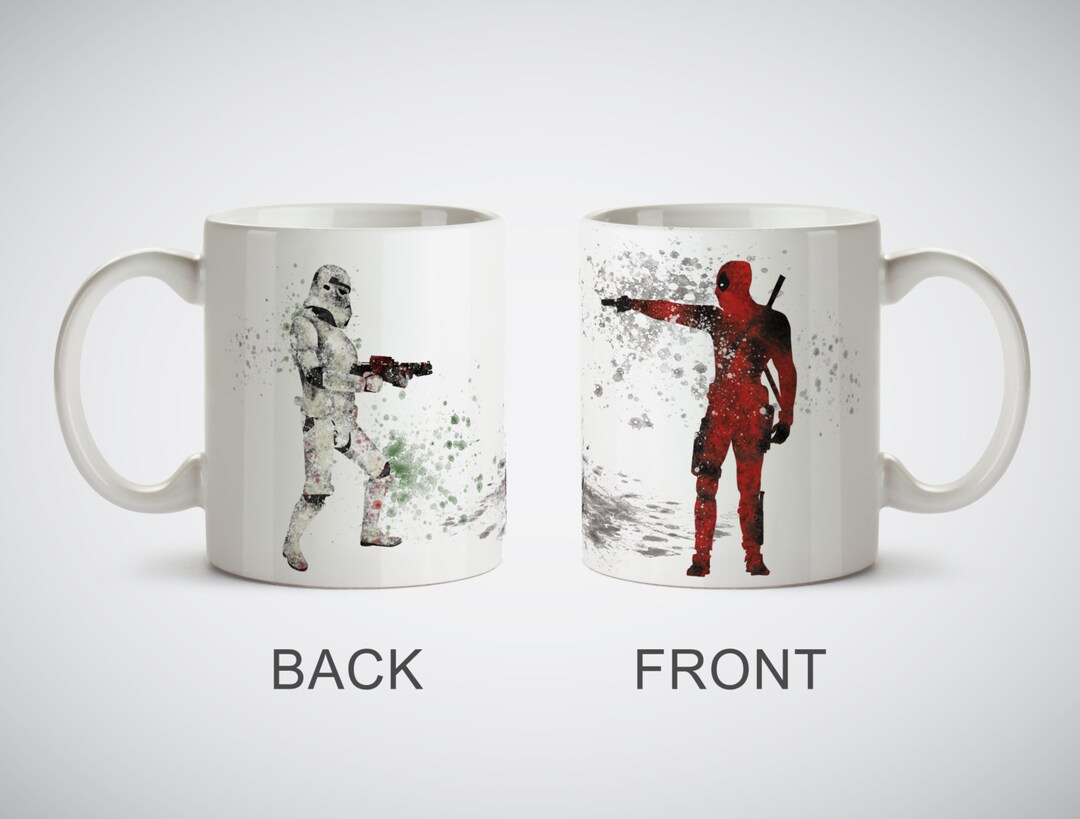 Star Wars Stormtrooper Vs Deadpool Watercolor Art Print Cup Coffee Tea ...