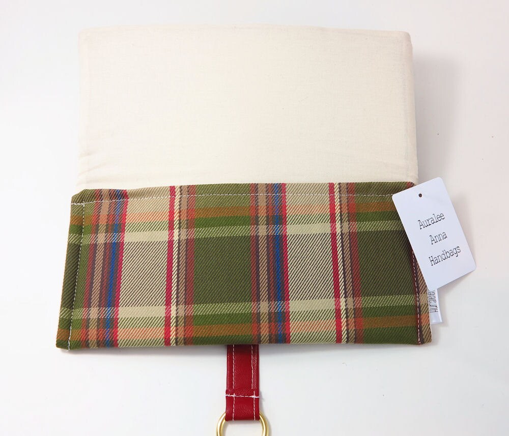 Plaid Clutch-plaid Wallet-red Leather Swivel Snap Closure Clutch Purse ...