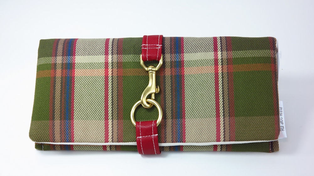 Plaid Clutch-plaid Wallet-red Leather Swivel Snap Closure Clutch Purse ...
