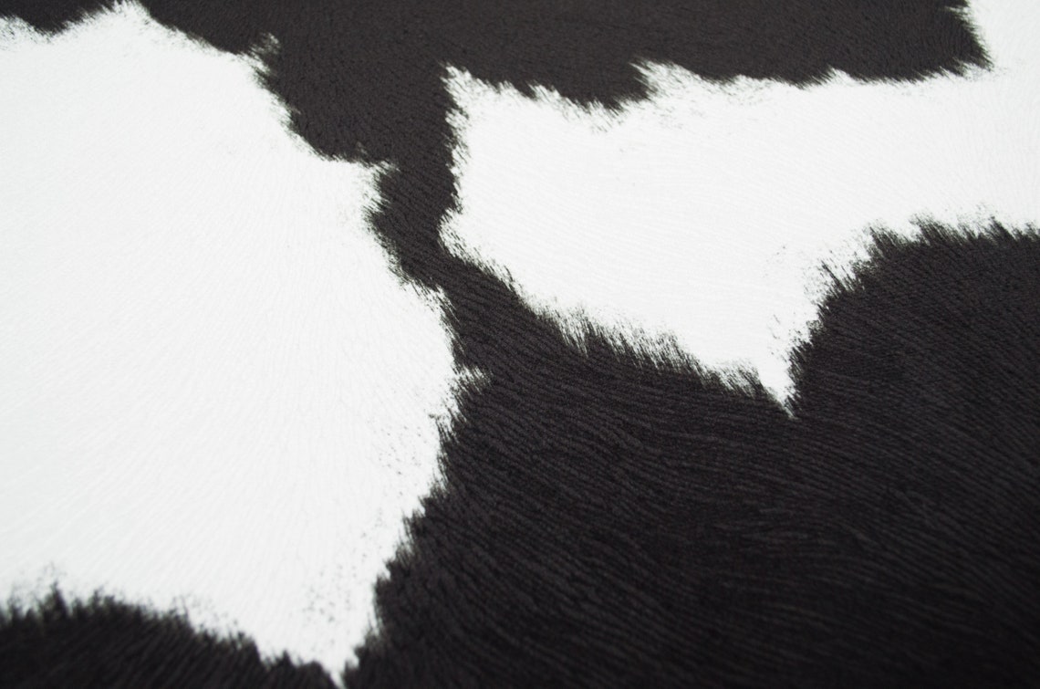 Black Faux Cowhide Moo Moo Black Faux Cow Hide Hair on Hide - Etsy