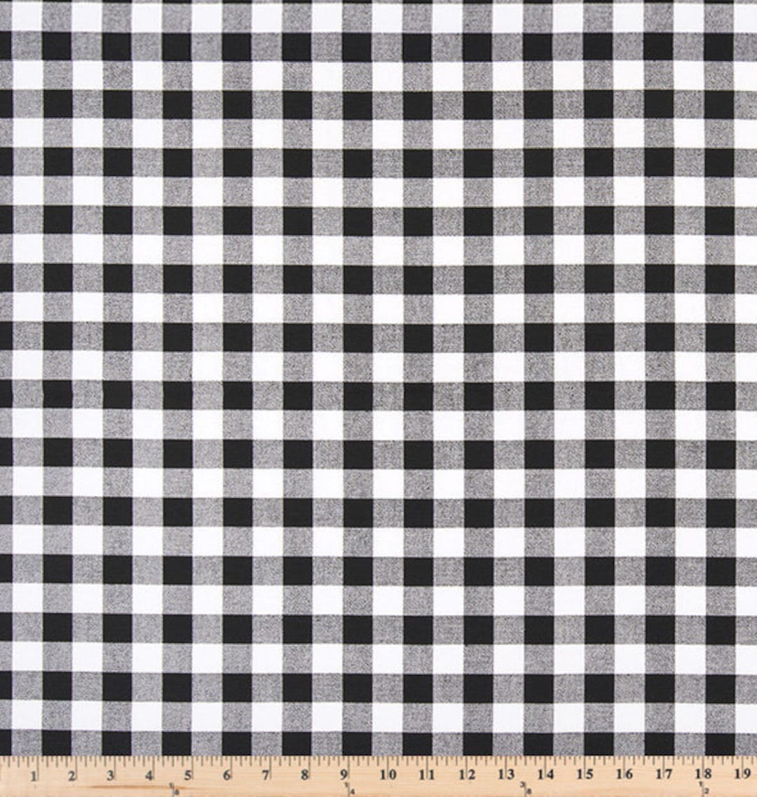 Black and White Small Check, Plaid Black White by Premier Prints Cotton ...
