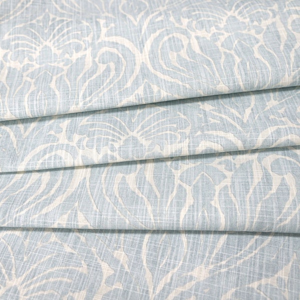 Blue Damask Fabric - Etsy