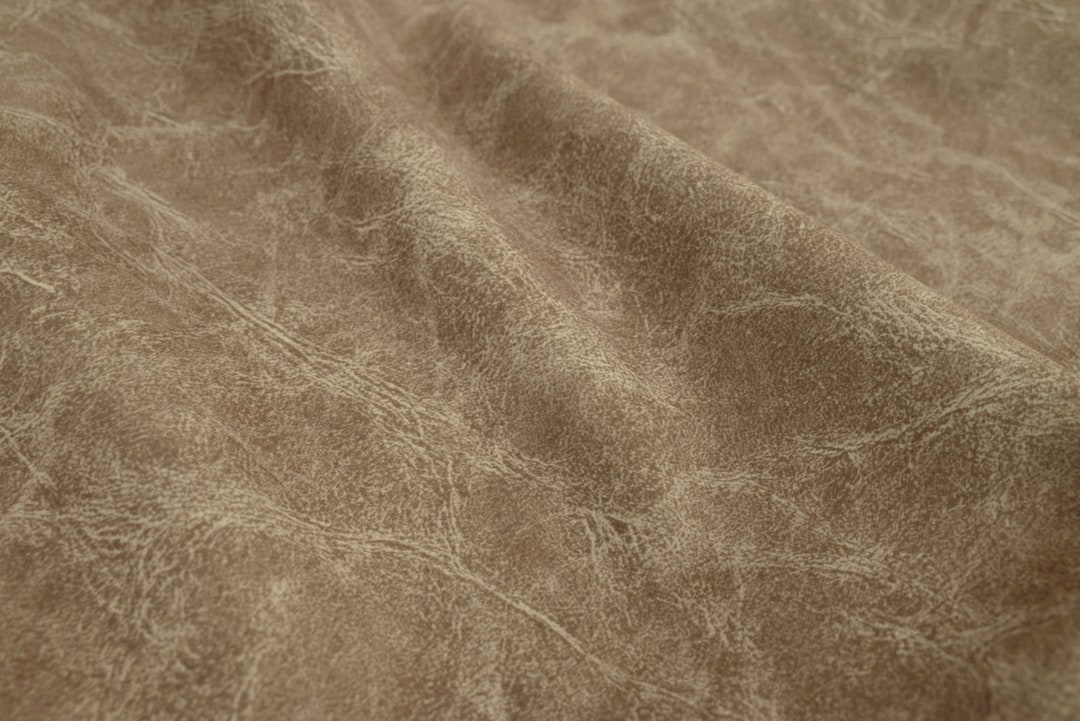 Distressed Tan Faux Leather, Washable Soft Vegan | Western Home Decor ...