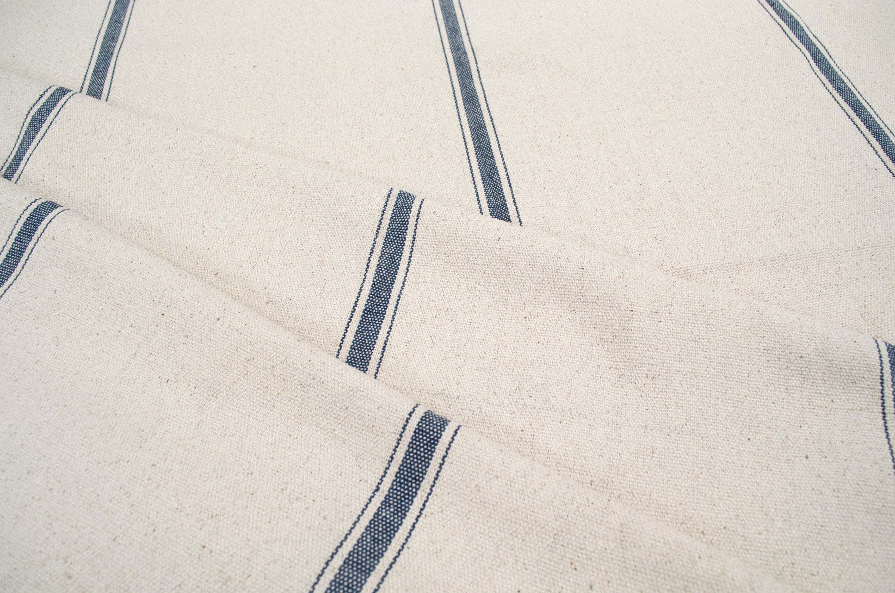 Grain Sack Fabric Blue Stripe, Reproduction Feedsack Fabric for Antique ...