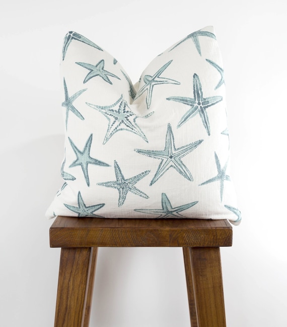Starfish Pillow Cover in Harbor Luxe Linen Nautical Sea - Etsy