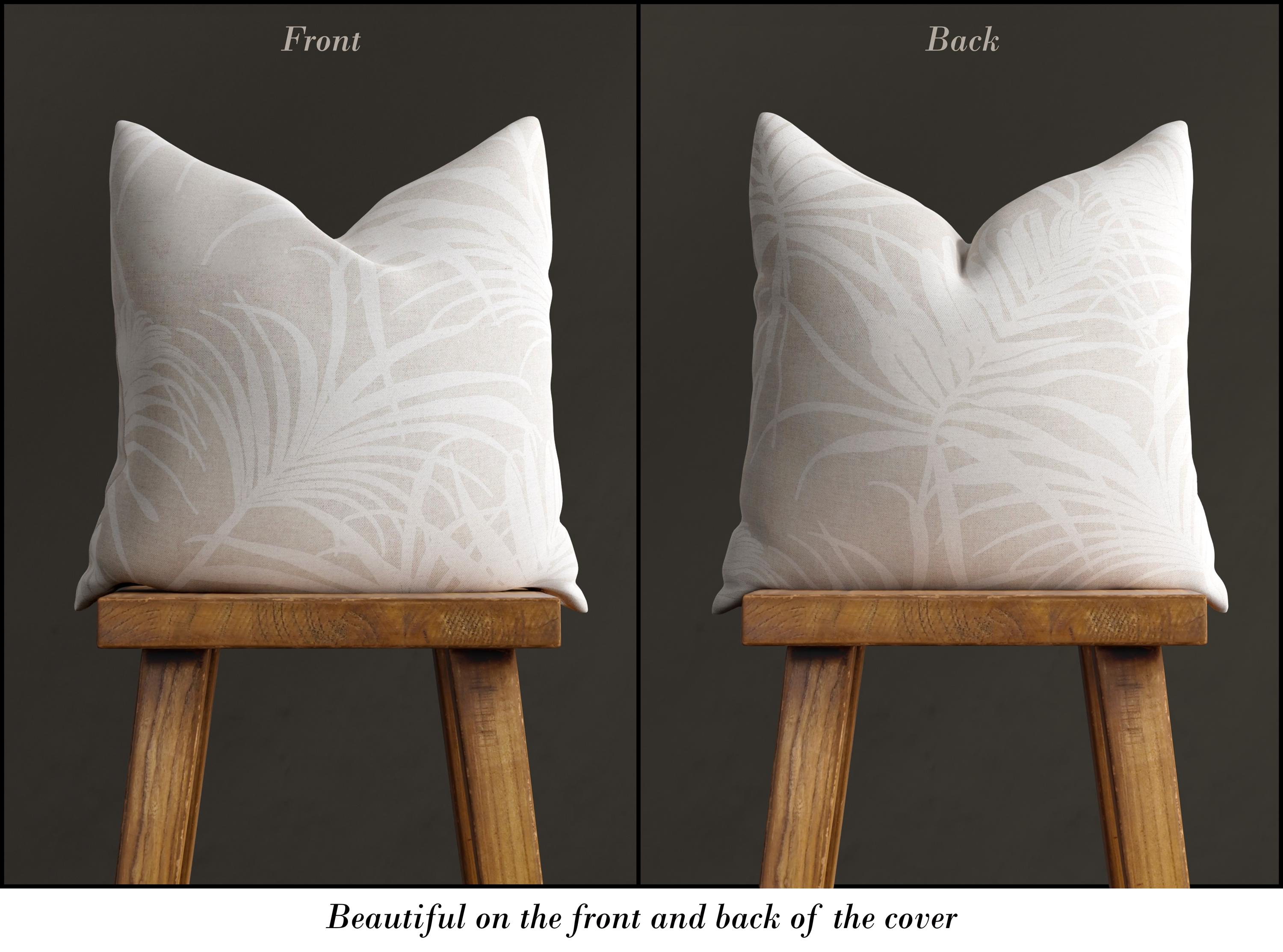 Palm Tree Linen Pillow Cover - Durable Zippered Design, Dual-sided ...