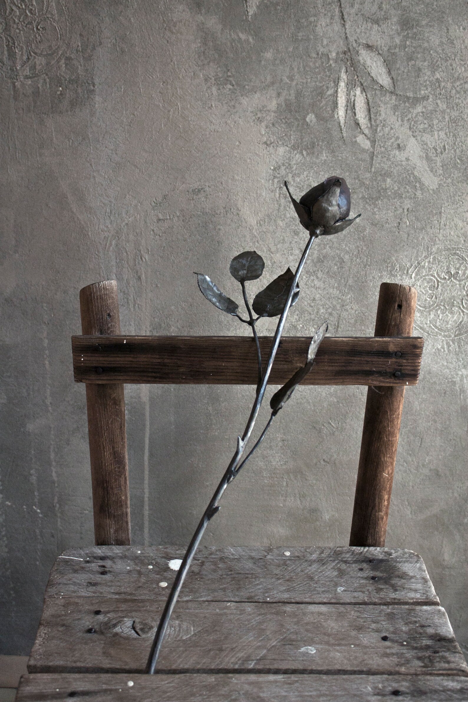 Amazing Metal Rose Unusual Sculpture Metal Flower Wrought - Etsy