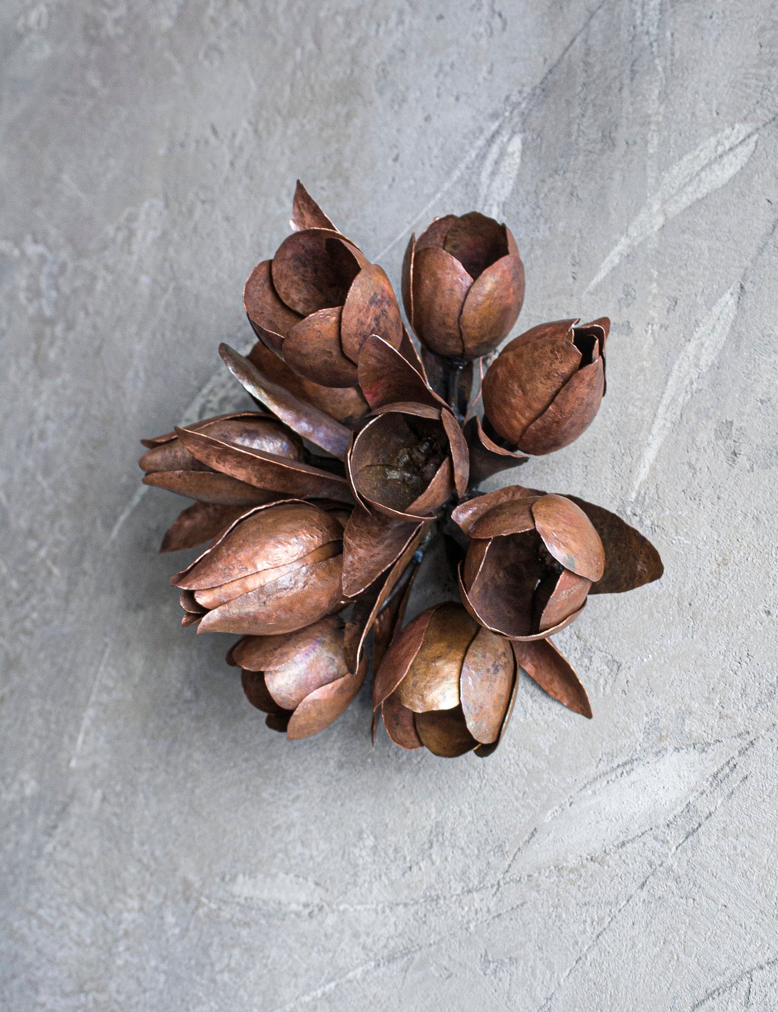 Metal Tulips Bouquet Unusual Metal Sculpture 11 Copper Metal - Etsy