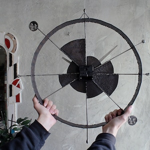 Metal Industrial Clock, Absolutely Stunning Round Wall Clock, Non ...