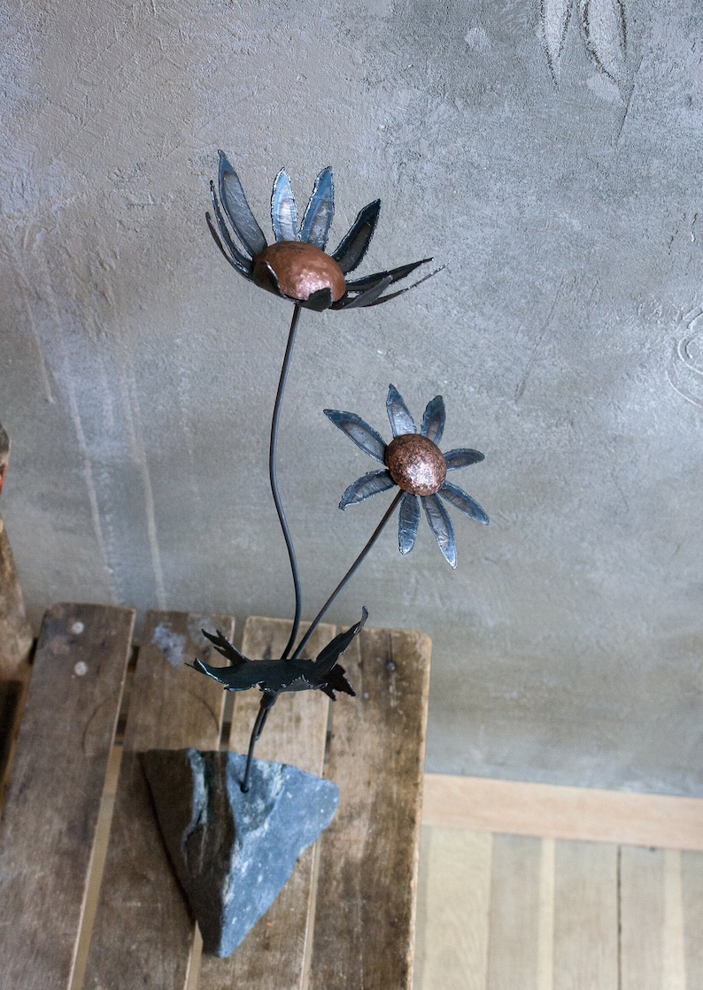 Metal Flowers Wrought Iron Daisy Metal Art by - Etsy