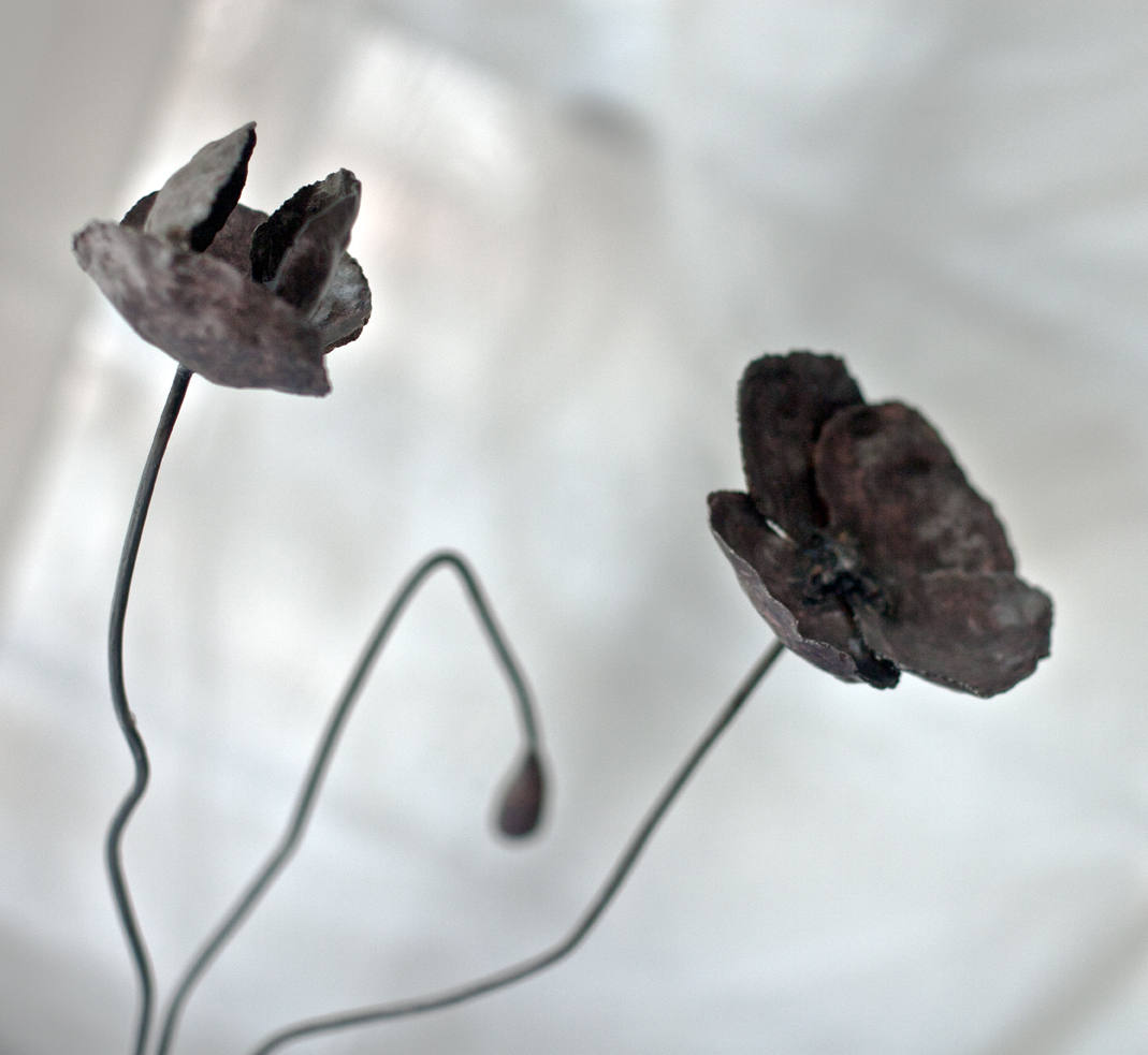 Metal Poppy Wrought Iron Flower Steel Branch Flower Welded - Etsy UK