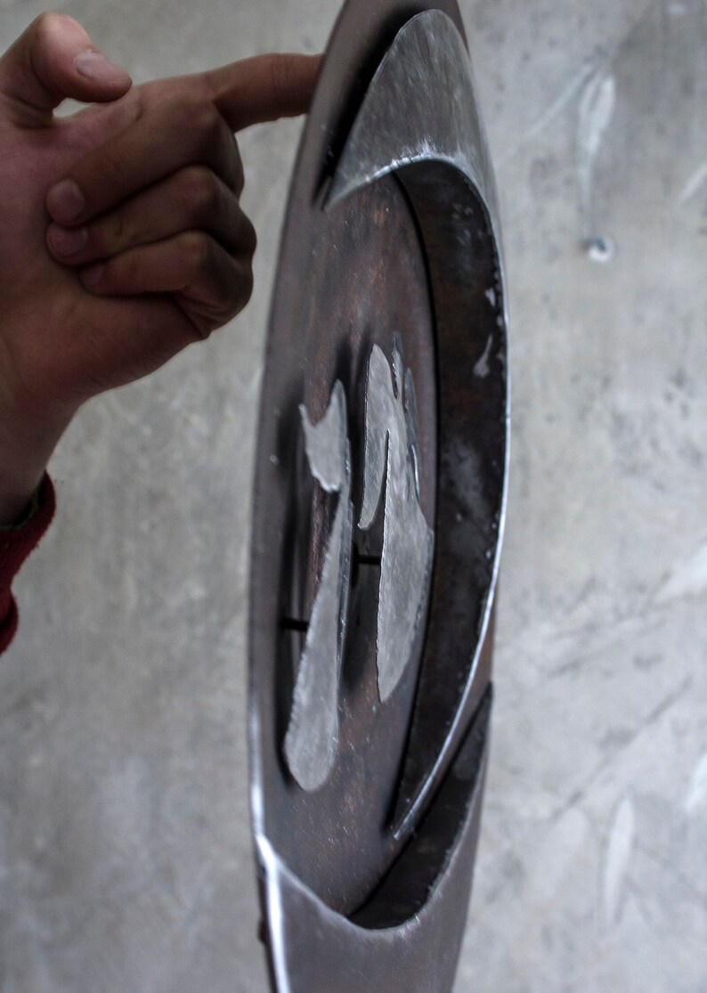 Industrial Metal Round Sculpture Steel Wall Art With Angels - Etsy