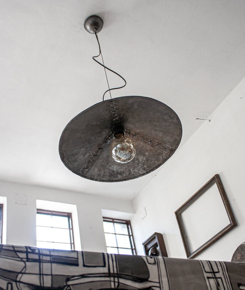 Unusual Metal Hanging Lamp, Simple Design, Whimsical Metal Lampshade ...