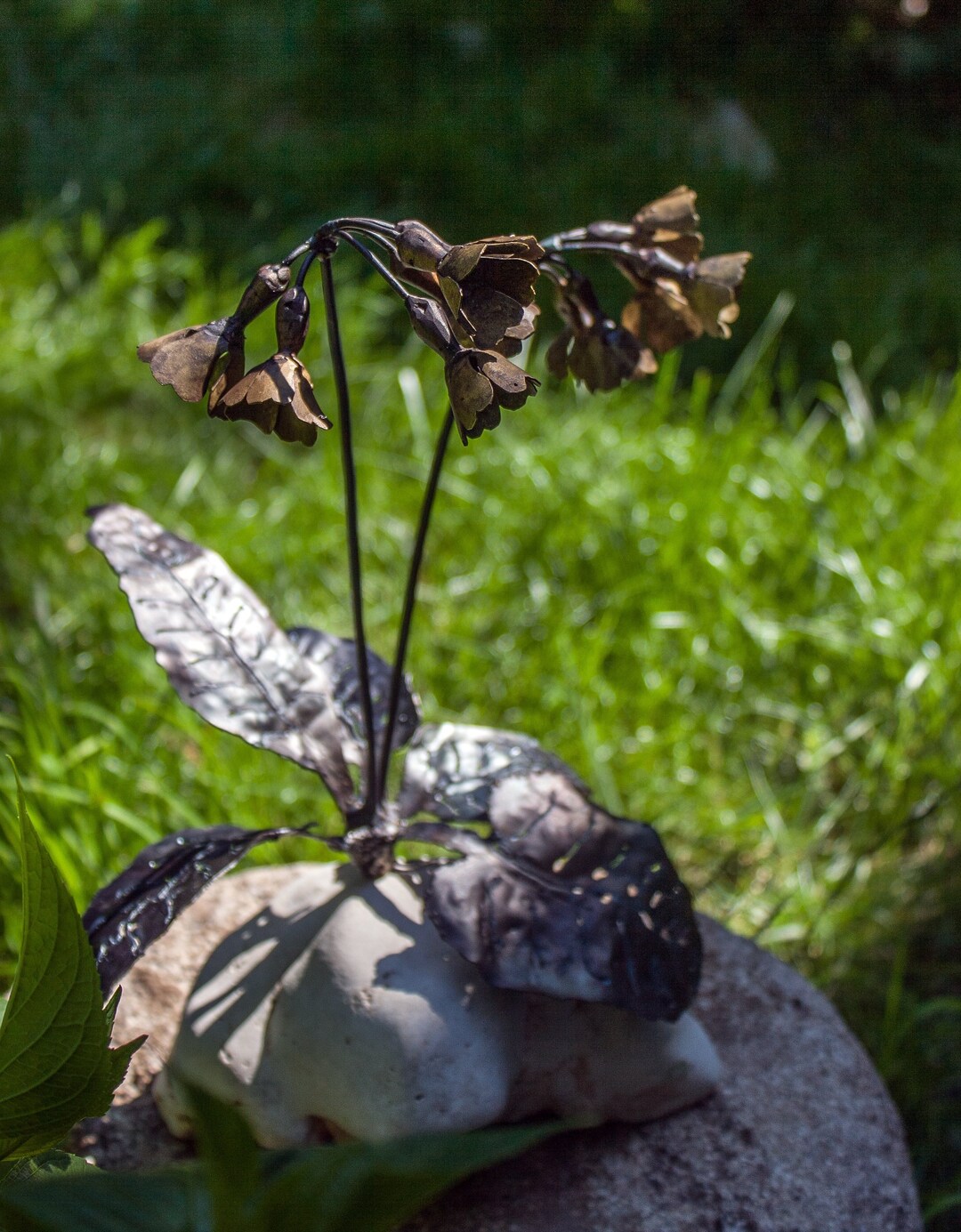Мetal Flower Sculpture, Primrose Bouquet, Steel and Brass Flowers ...