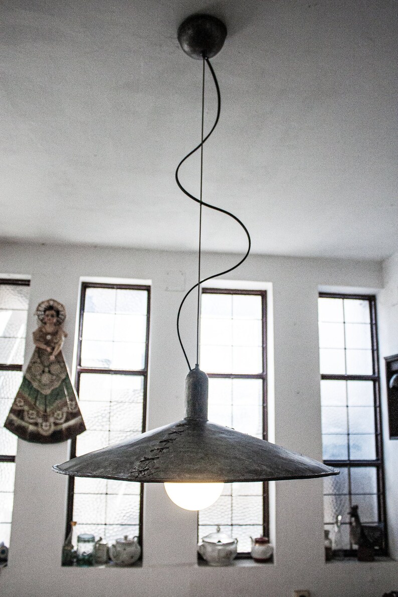 Unusual Metal Hanging Lamp, Simple Design, Whimsical Metal Lampshade ...