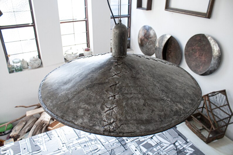 Unusual Metal Hanging Lamp simple design whimsical metal | Etsy