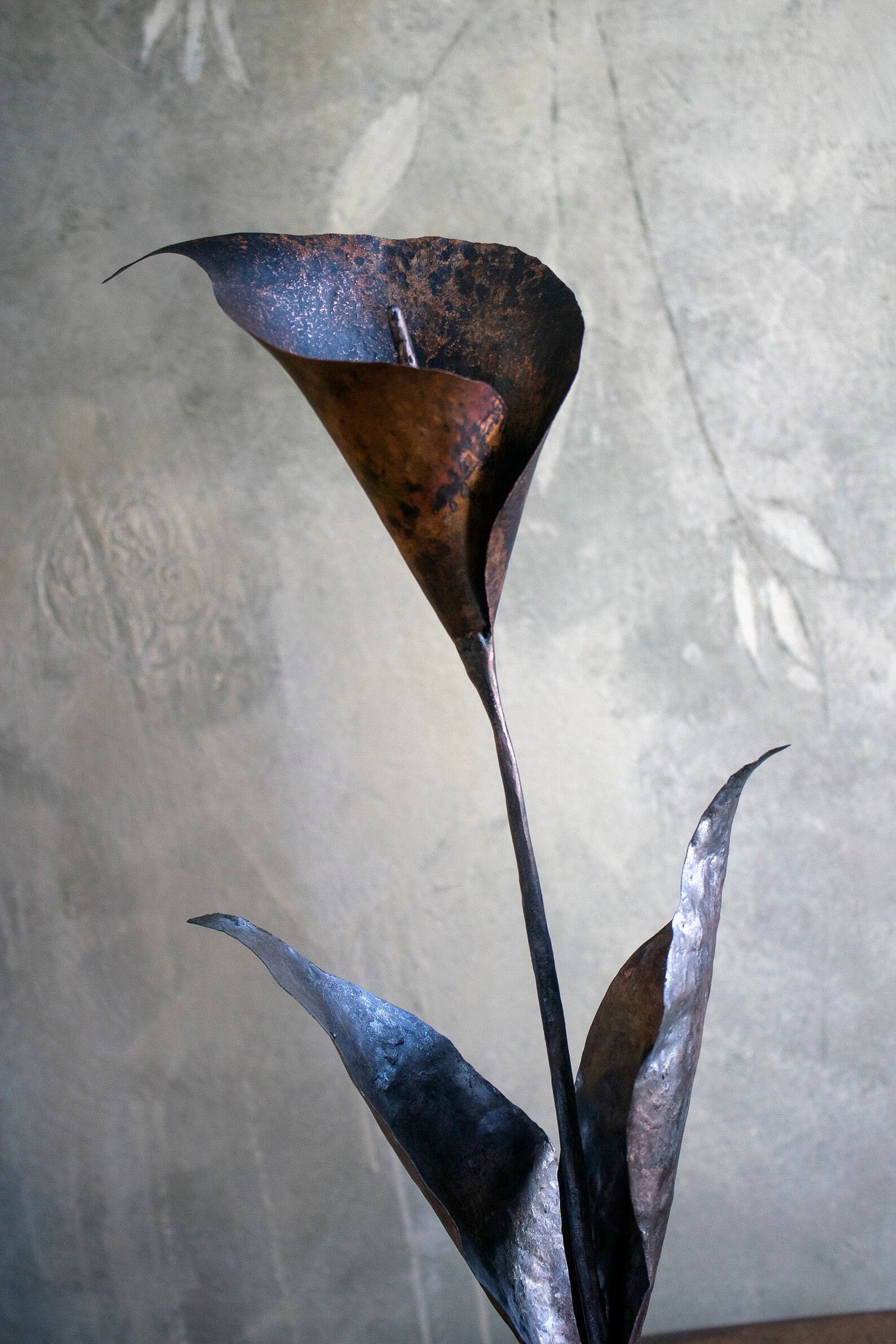 Amazing Metal Flower Sculpture Calla Lily Wrought Copper - Etsy