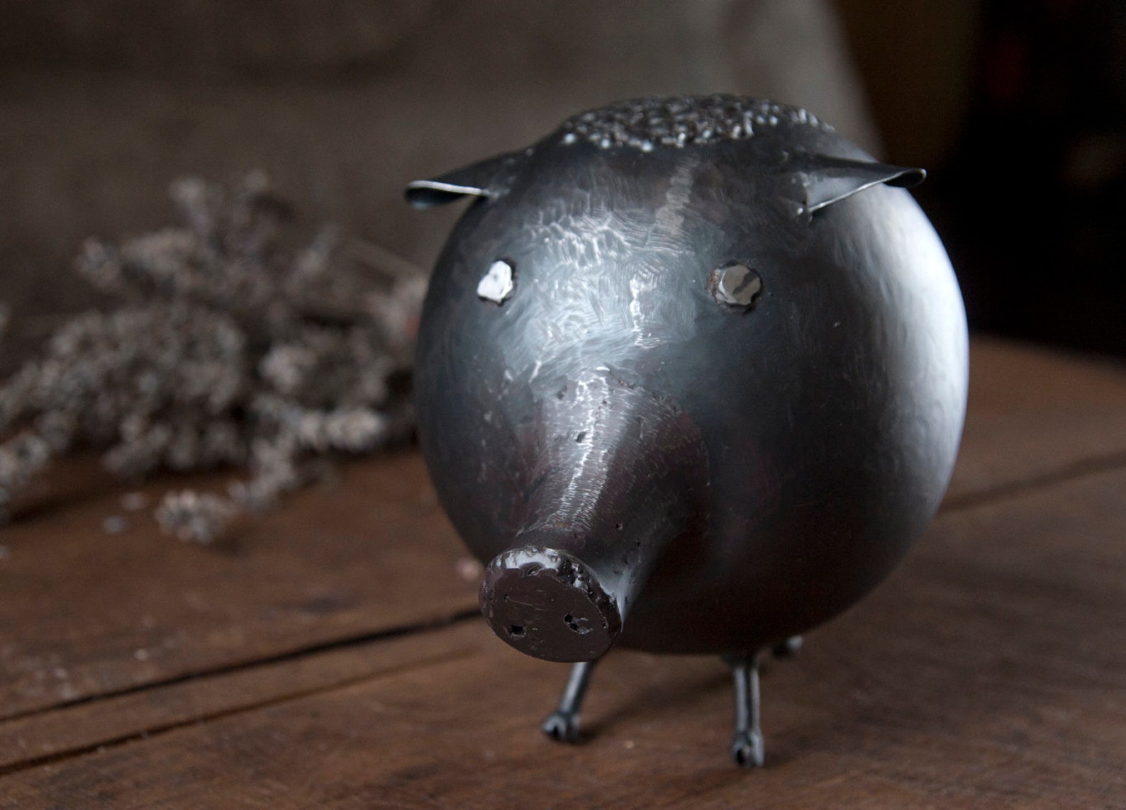 Piggy Bank Metal Sculpture Funny Pig Forged Iron Welded 3D | Etsy