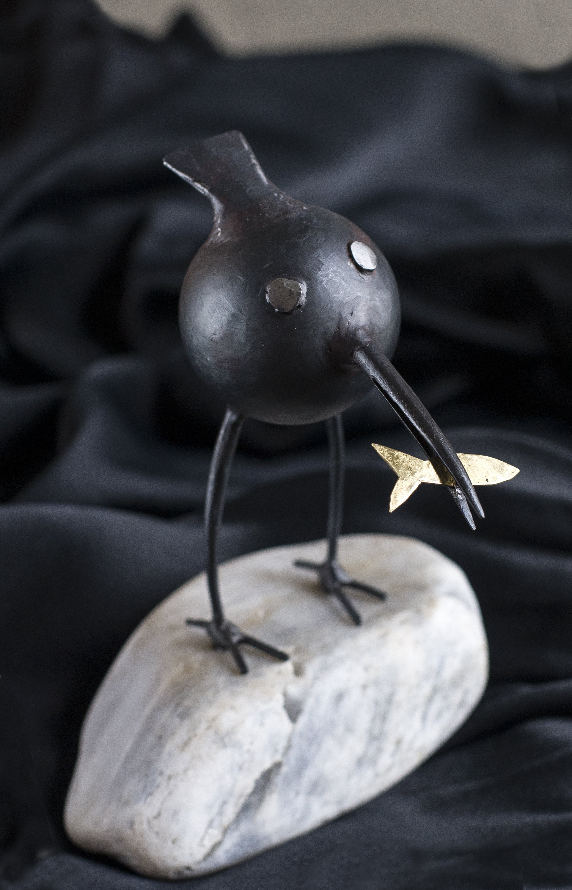 The Bird That Ate the Goldfish Paperweight Sculpture on | Etsy