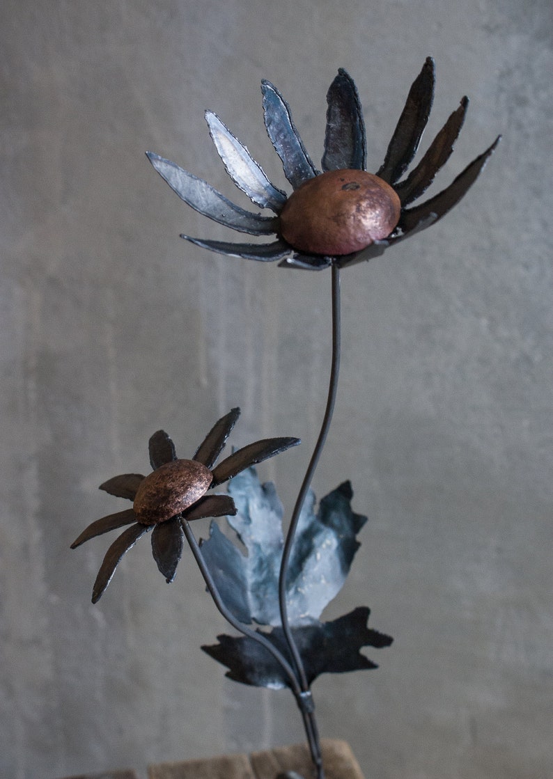 Metal Flowers Wrought Iron Daisy Metal Art by - Etsy