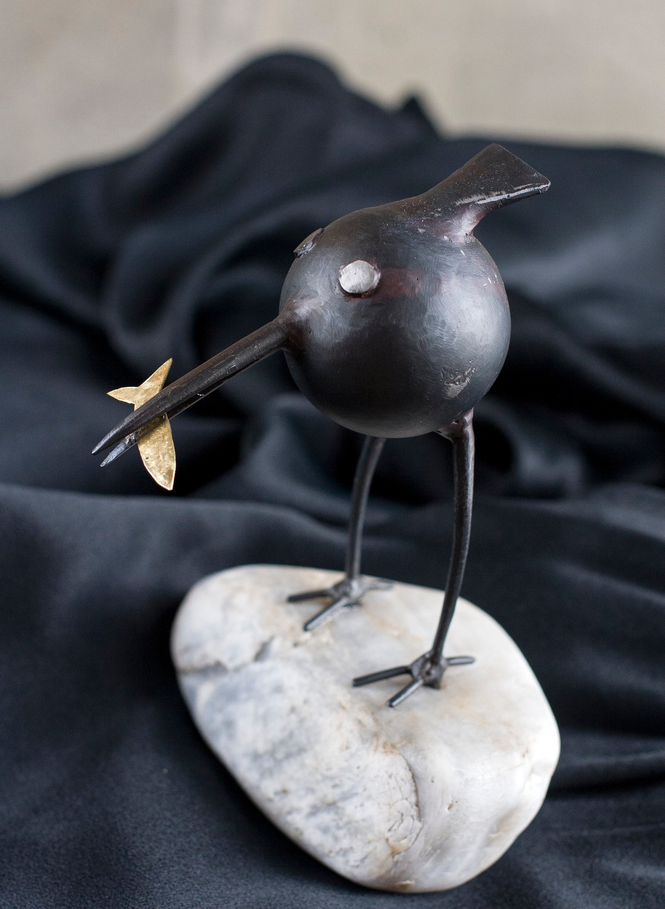 The Bird That Ate the Goldfish Paperweight Sculpture on | Etsy