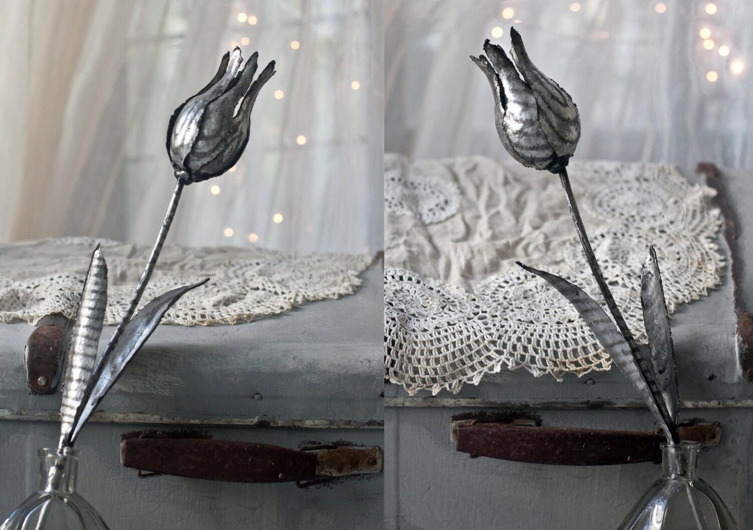 Iron Tulip Metal Flower Stunning Home Decore or Garden - Etsy