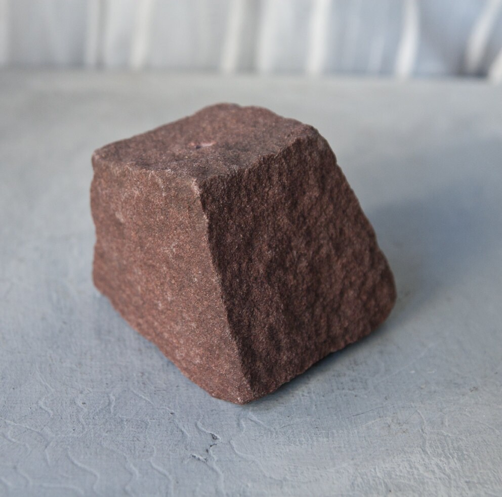 Perforated stone base sculpture pedestal red sandstone base | Etsy