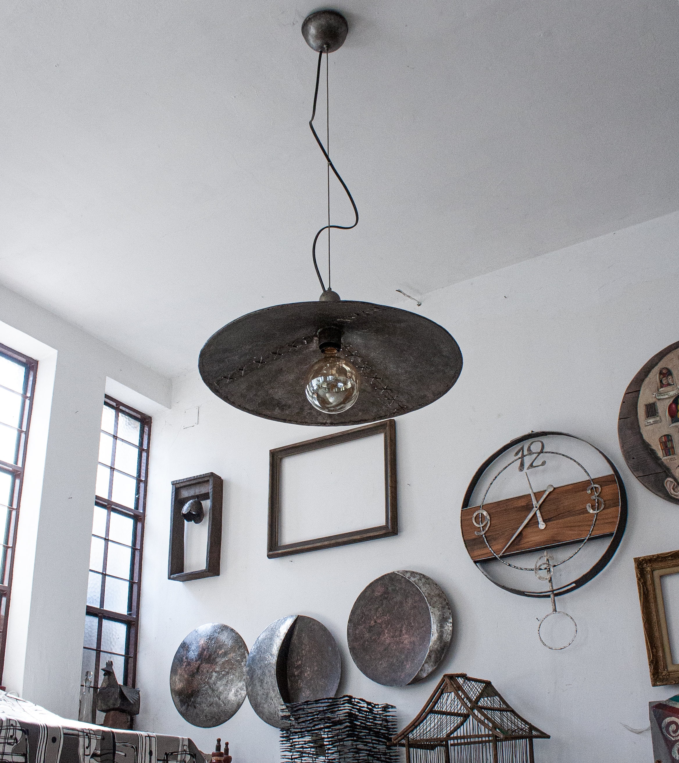 Unusual Metal Hanging Lamp, Simple Design, Whimsical Metal Lampshade ...