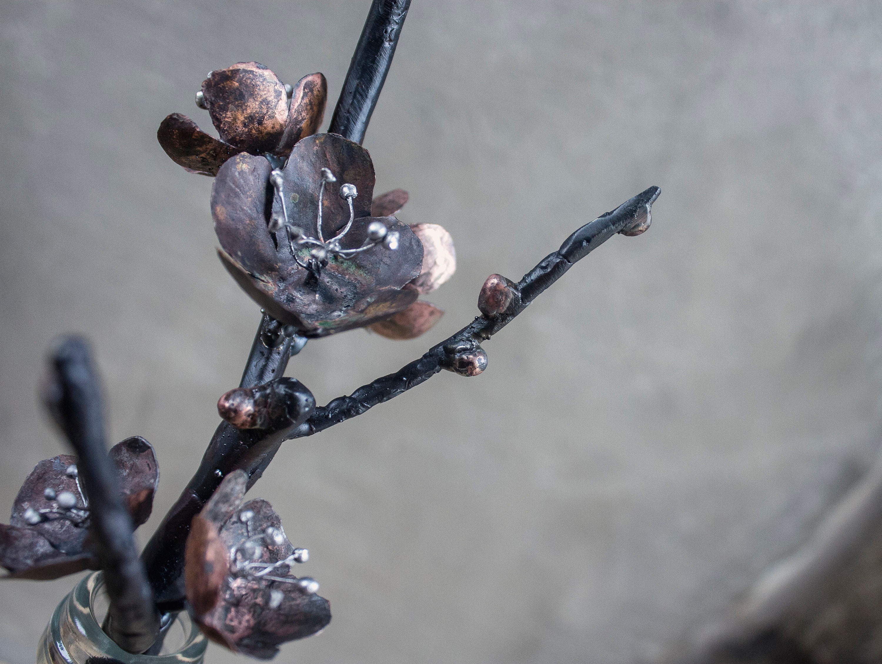 Metal flower sculpture Japanese cherry blossom sakura made | Etsy