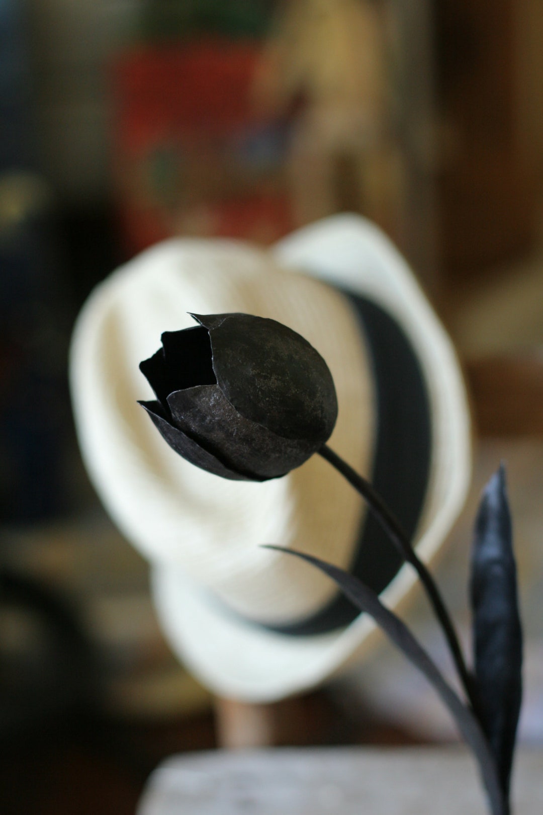 Black Metal Tulip on Stone Base, by the Steel Style Things, Eternal ...