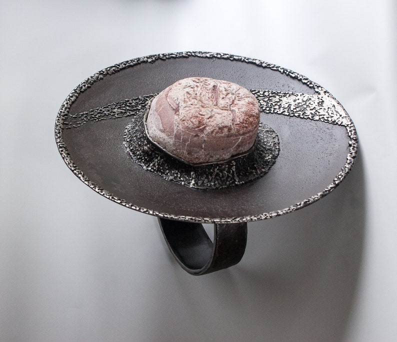 Giant Engagement Ring, Stone and Metal Sculptural Object in Luxurious ...