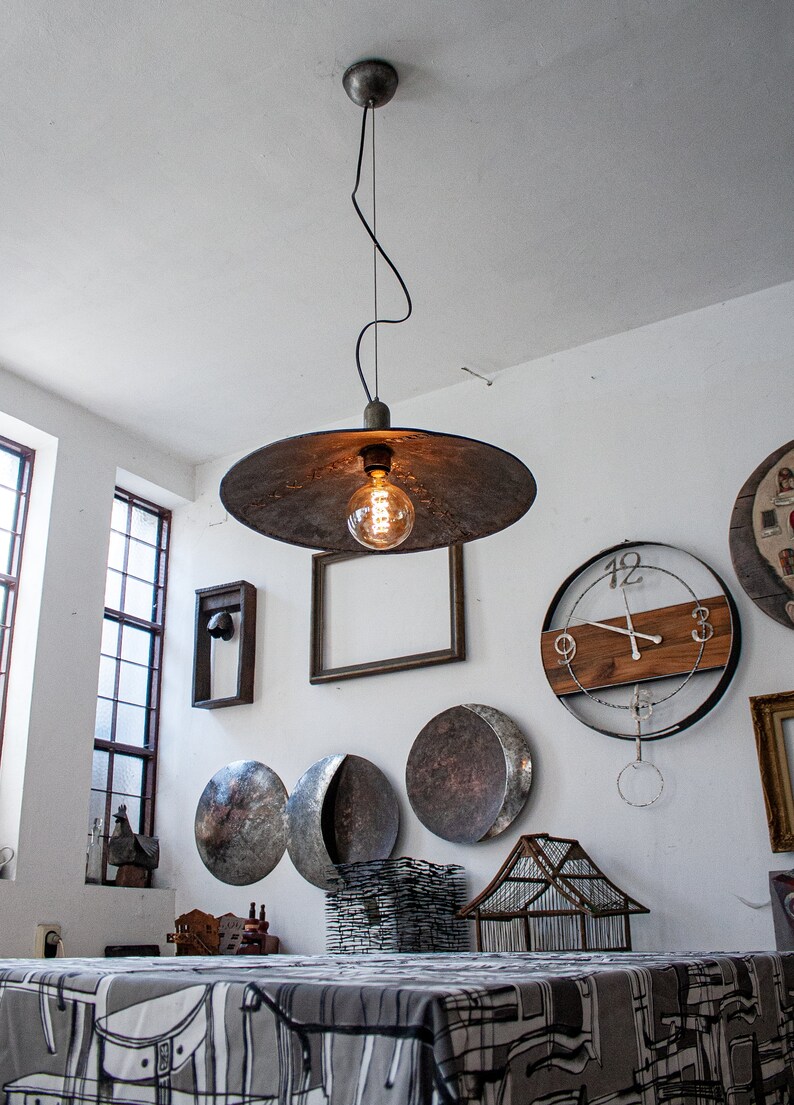 Unusual Metal Hanging Lamp, Simple Design, Whimsical Metal Lampshade ...