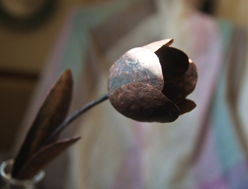 Copper Tulip Yard Art Metal Flower Whismical Gift for - Etsy