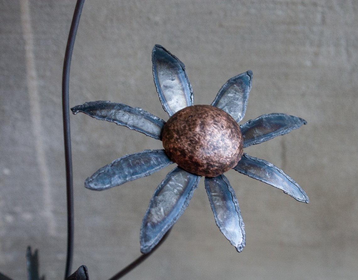Metal Flowers Wrought Iron Daisy Metal Art by - Etsy