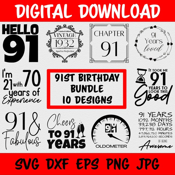 91st Birthday Card - Etsy