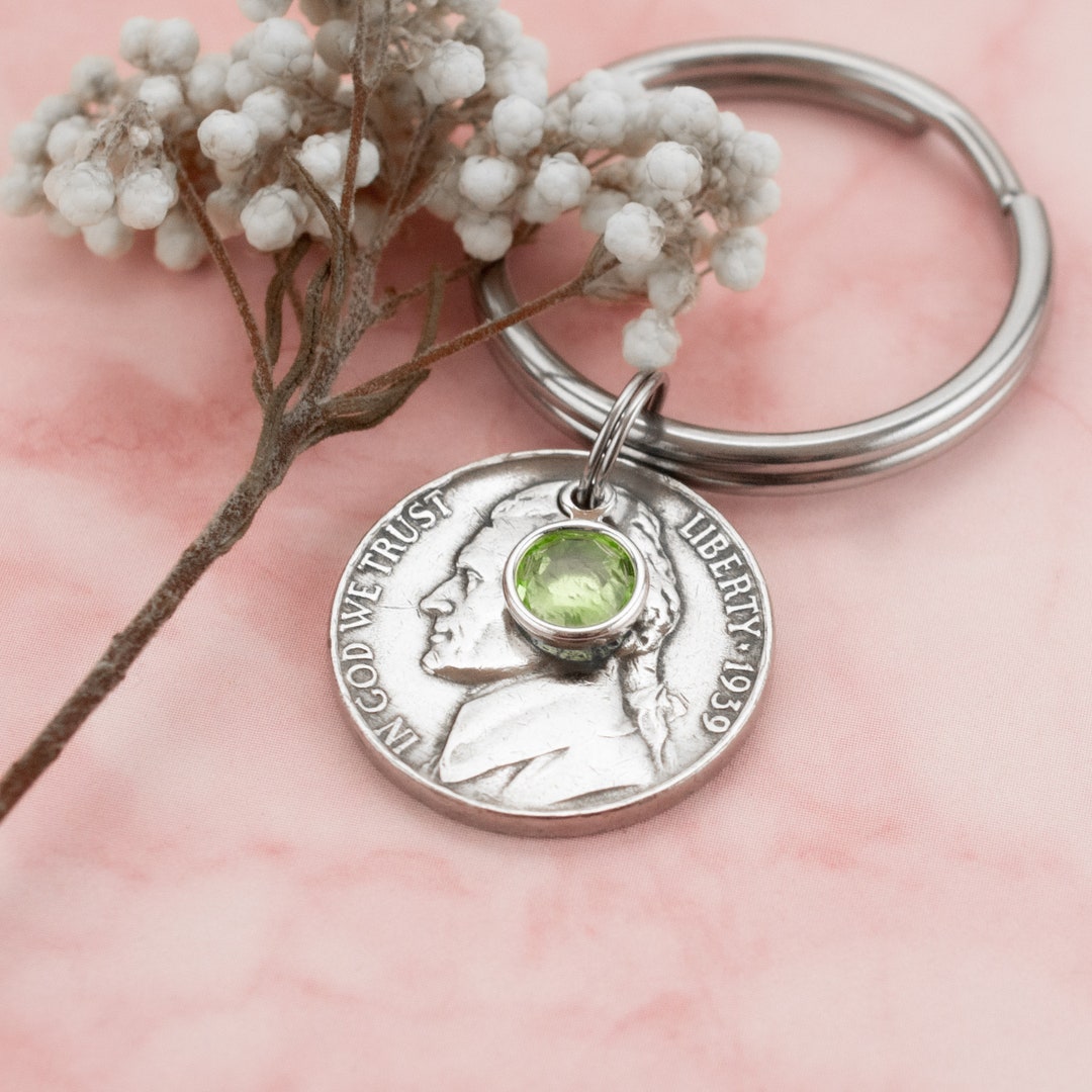 1940 Nickel Coin Keychain, Milestone 85th Birthday Gift for Grandma ...
