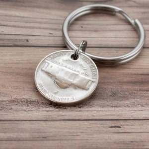 1944 Nickel Coin Keychain, Unique 80th Birthday Gift for Mom, Grandma ...