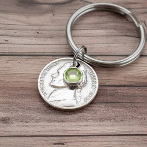 1944 Nickel Coin Keychain, Unique 80th Birthday Gift for Mom, Grandma ...