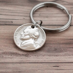 1944 Nickel Coin Keychain, Unique 80th Birthday Gift for Mom, Grandma ...