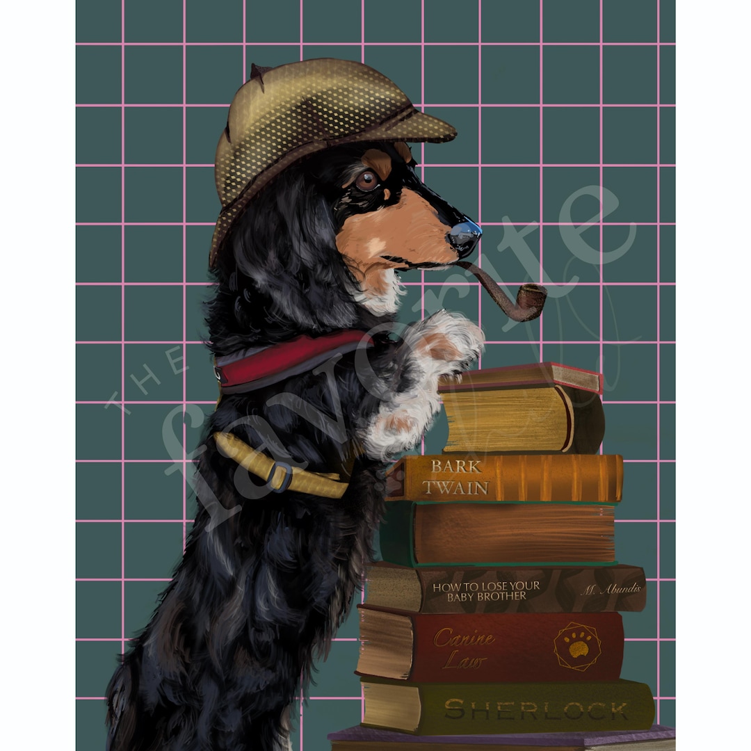 Sherlock Holmes Dog Portrait Print - Etsy