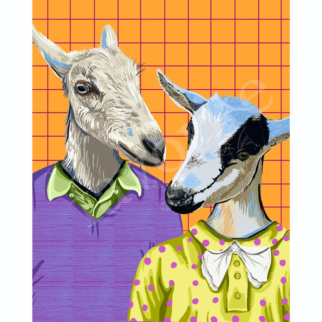 Totes Magoats Pet Portrait Print - Etsy