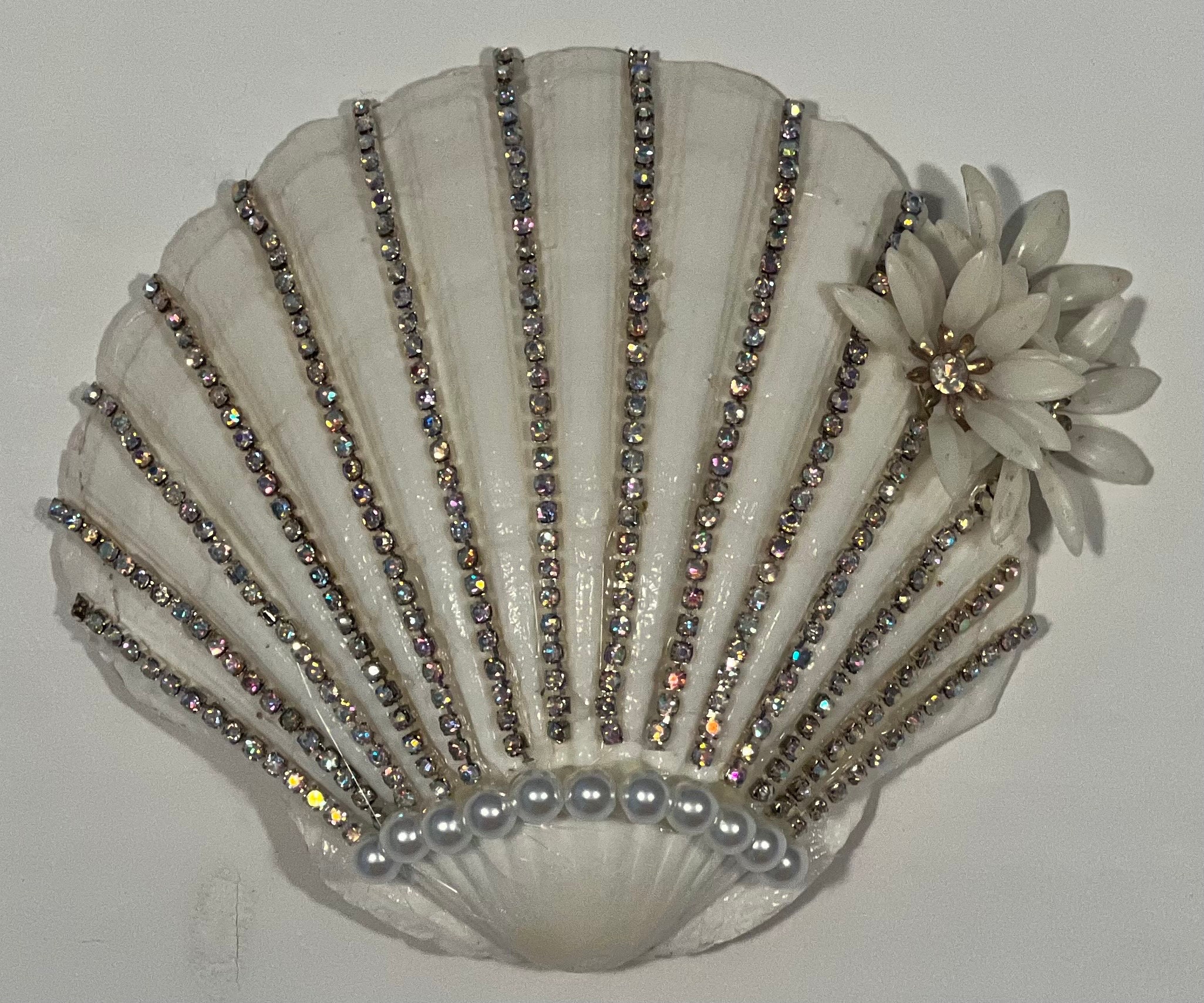 White Glam Clam Shell - Etsy