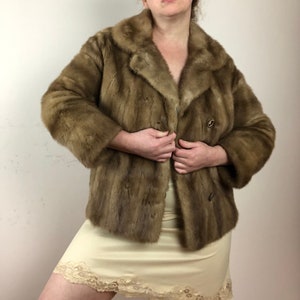 Vintage Mink Coat 50s Short Real Fur Jacket Luxurious Soft Glam 1950s ...