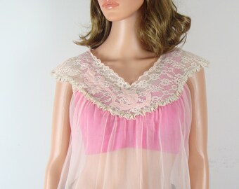60s Sheer Nightgown | Etsy