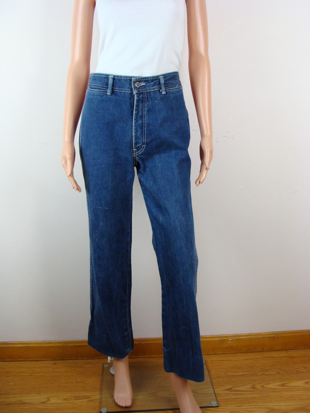 Vintage Jordache Jeans 80s High Waisted Flared Cropped Leg Medium Dark ...