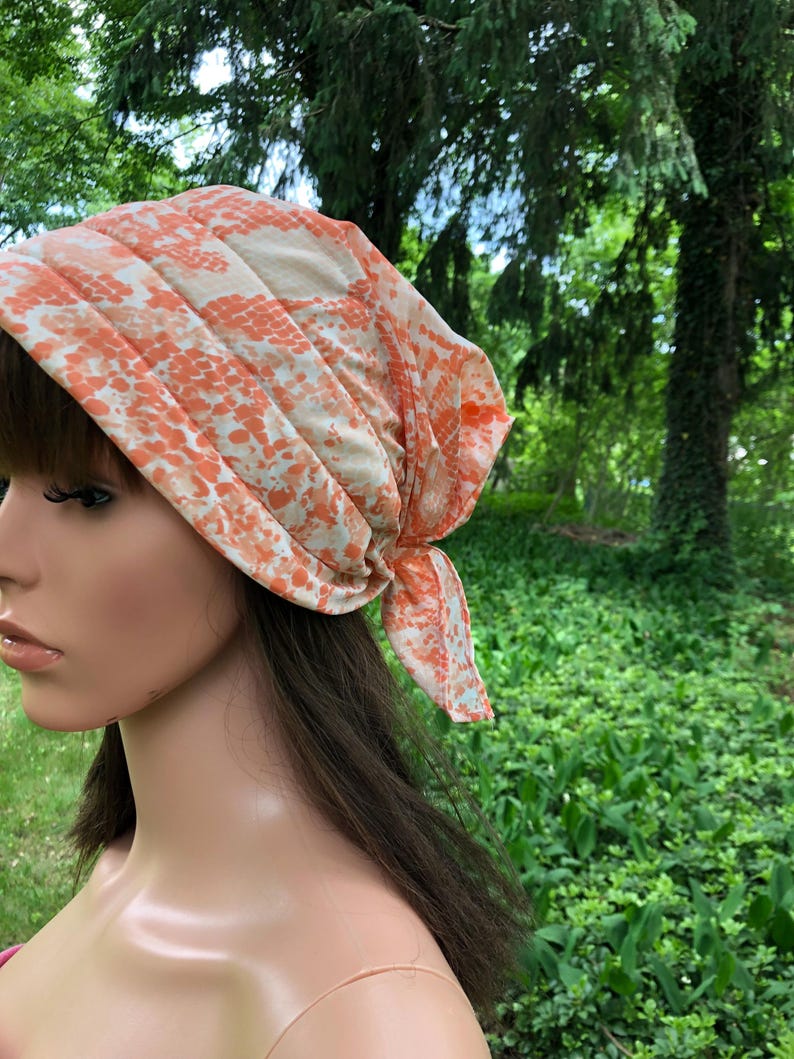Vintage Fitted Head Scarf Turban Bonnet 70s Snake Print - Etsy
