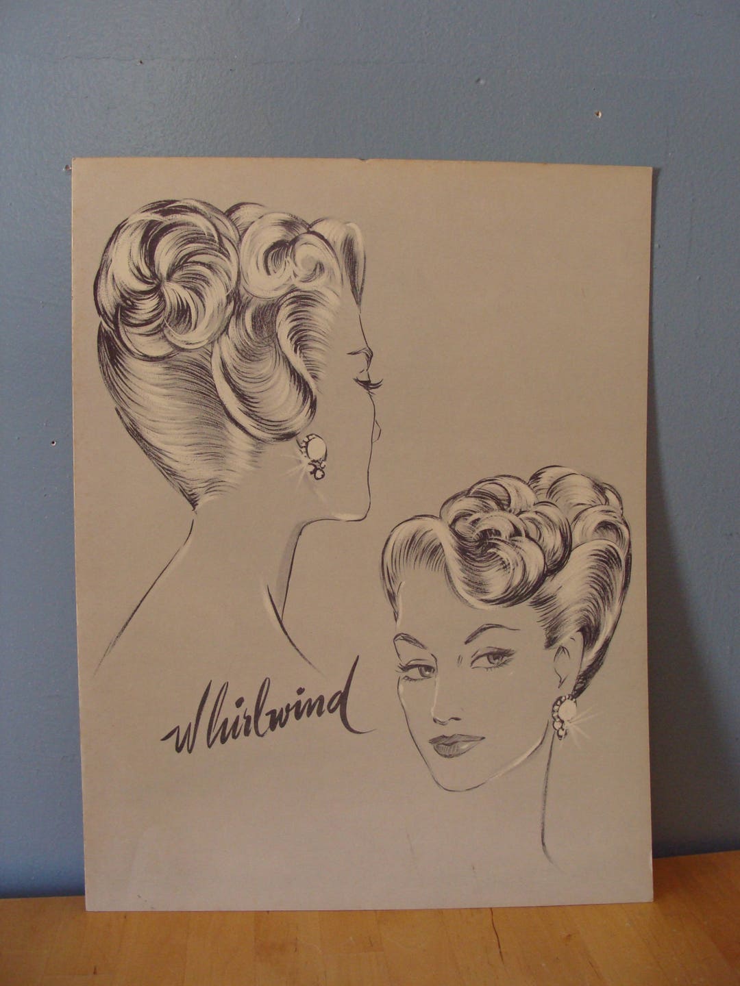 Vintage Hairstyle Lithograph 50s James Victor Warren Meek Whirlwind ...