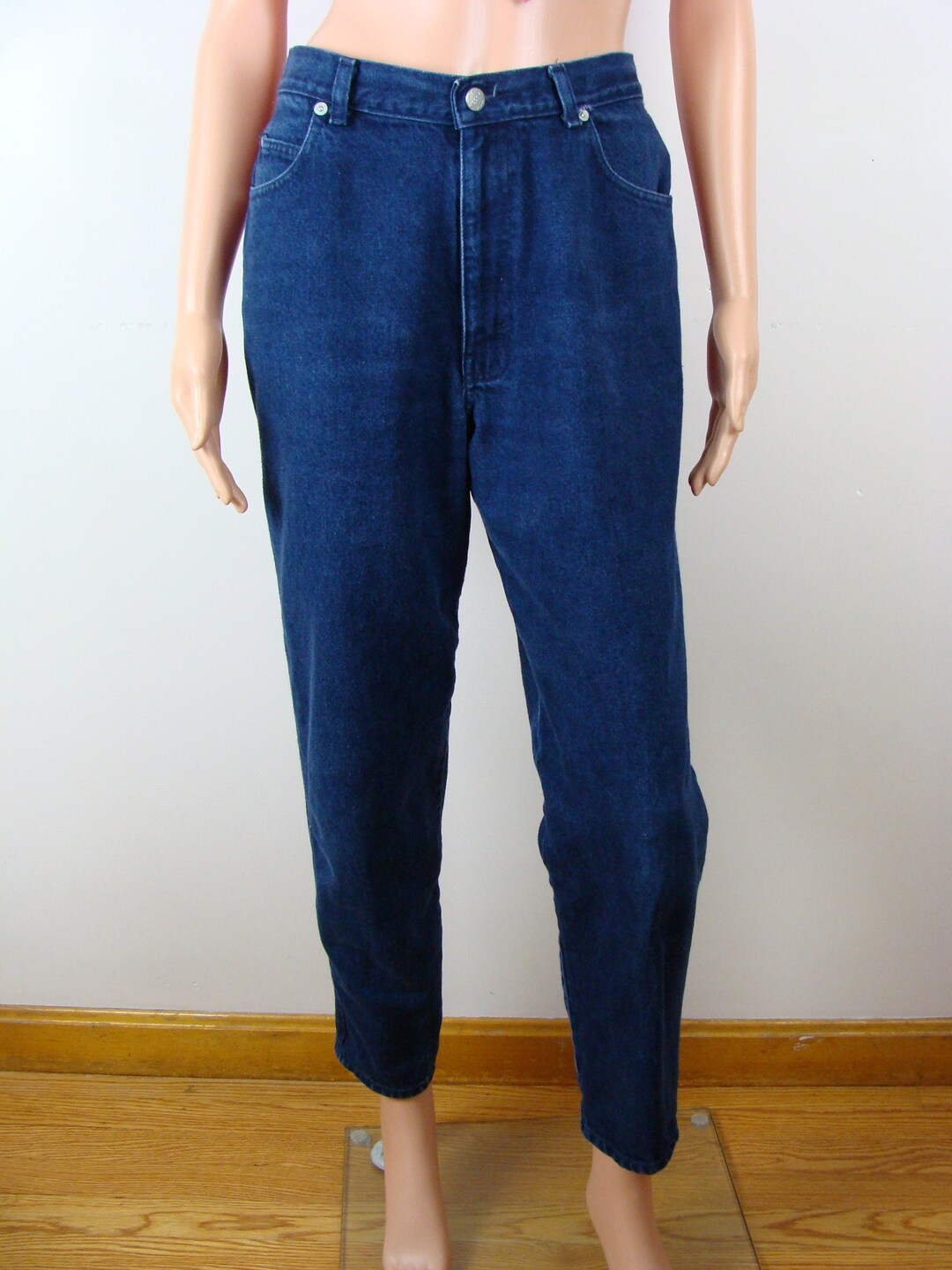 Vintage Sasson Jeans 80s High Waisted Tapered Leg Mom Jeans Dark Wash ...