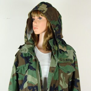 Vintage Army Jacket 80s Cold Weather Field Woodland Camouflage Coat ...